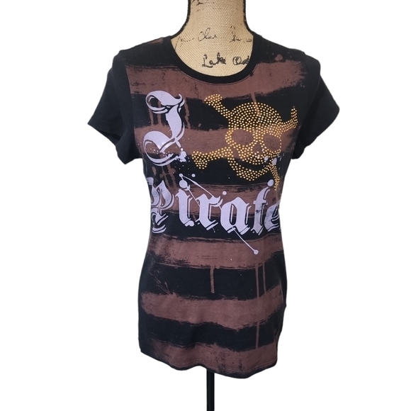 Disney | Tops | Disney Park Studded Black Striped Pirate Caribbean Sexy ...